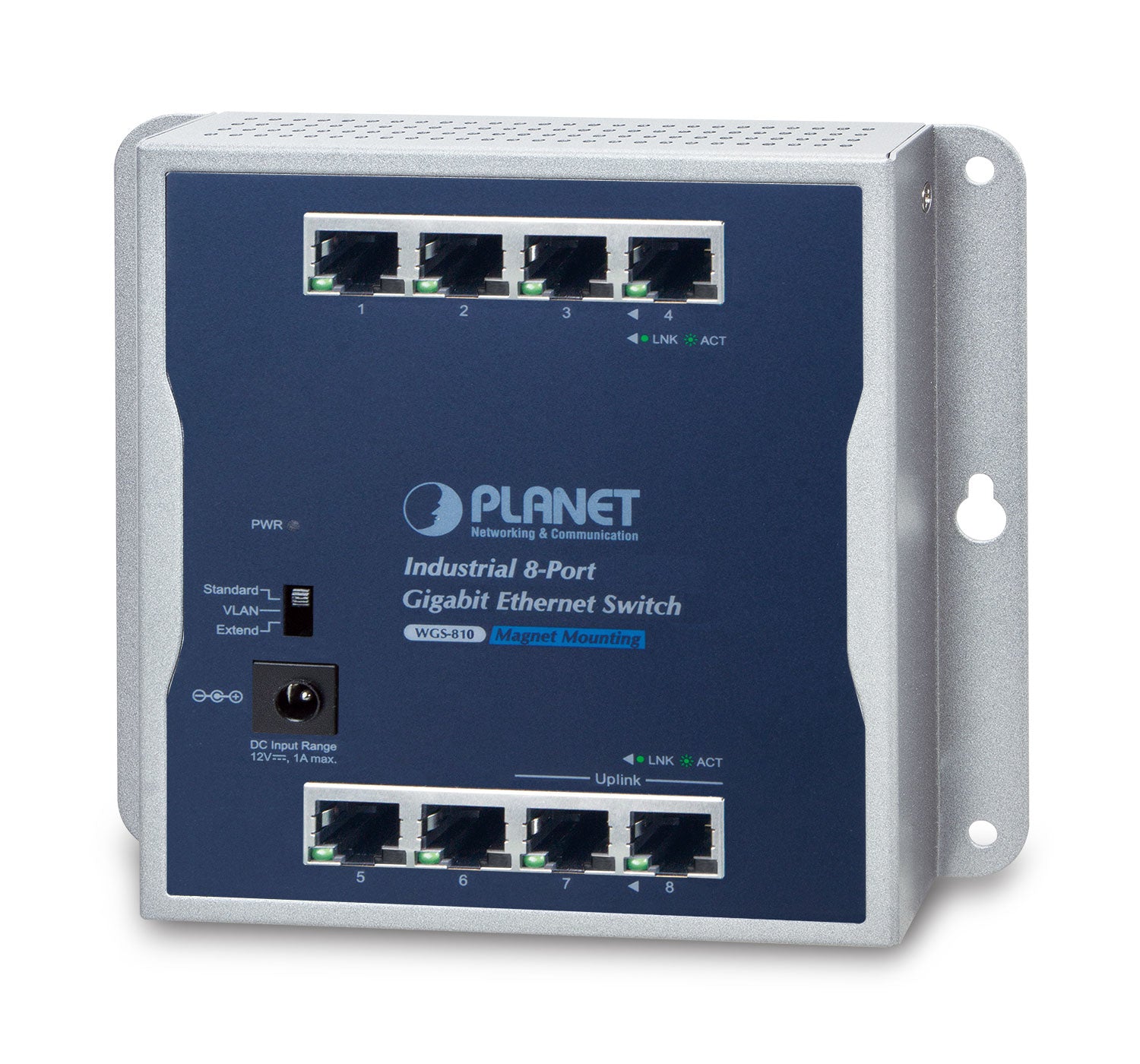 PLANET Industrial 8-Port Unmanaged Blue, Grey – Baseline Technologies ...